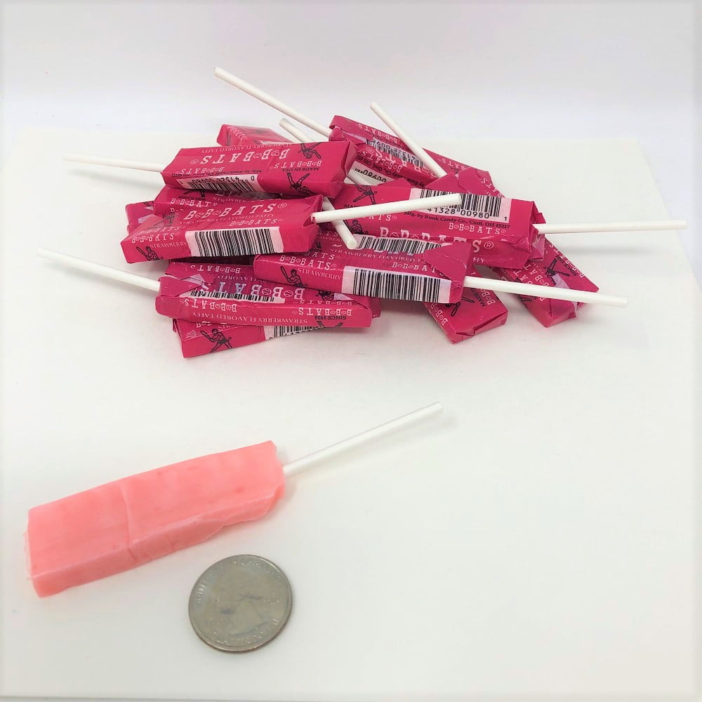 BB Bats Candy Strawberry flavor bulk taffy lollipops 2 pounds - Walmart.com