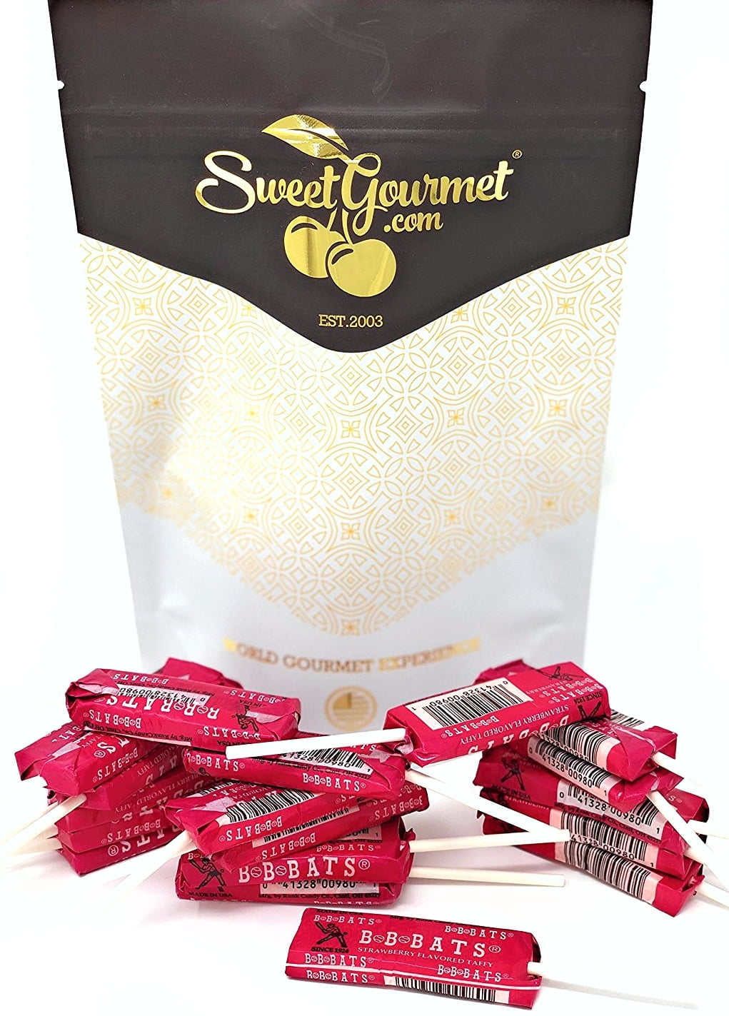 BB-Bats Original Taffy Chews, Strawberry Flavor - Pops Suckers - Bulk ...