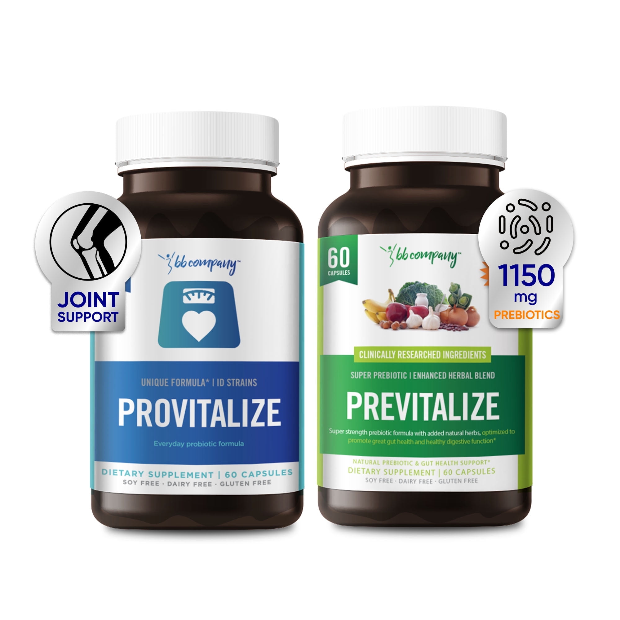 BB Company Slim Gut Bundle, ProVitalize Prebiotic and Probiotic for ...