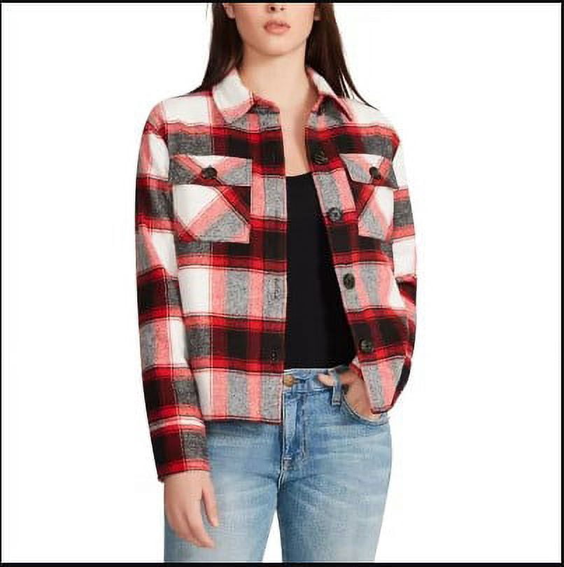 BB Dakota By Steve Madden Women's Button Down Boxy Shacket (Racing Red ...
