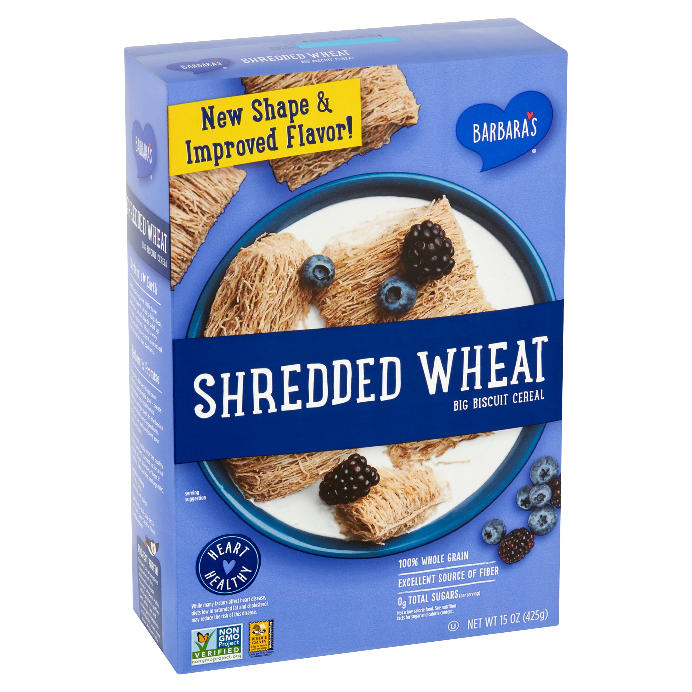 Barbara's Shredded Wheat Big Biscuit Cereal, 15 oz - Walmart.com