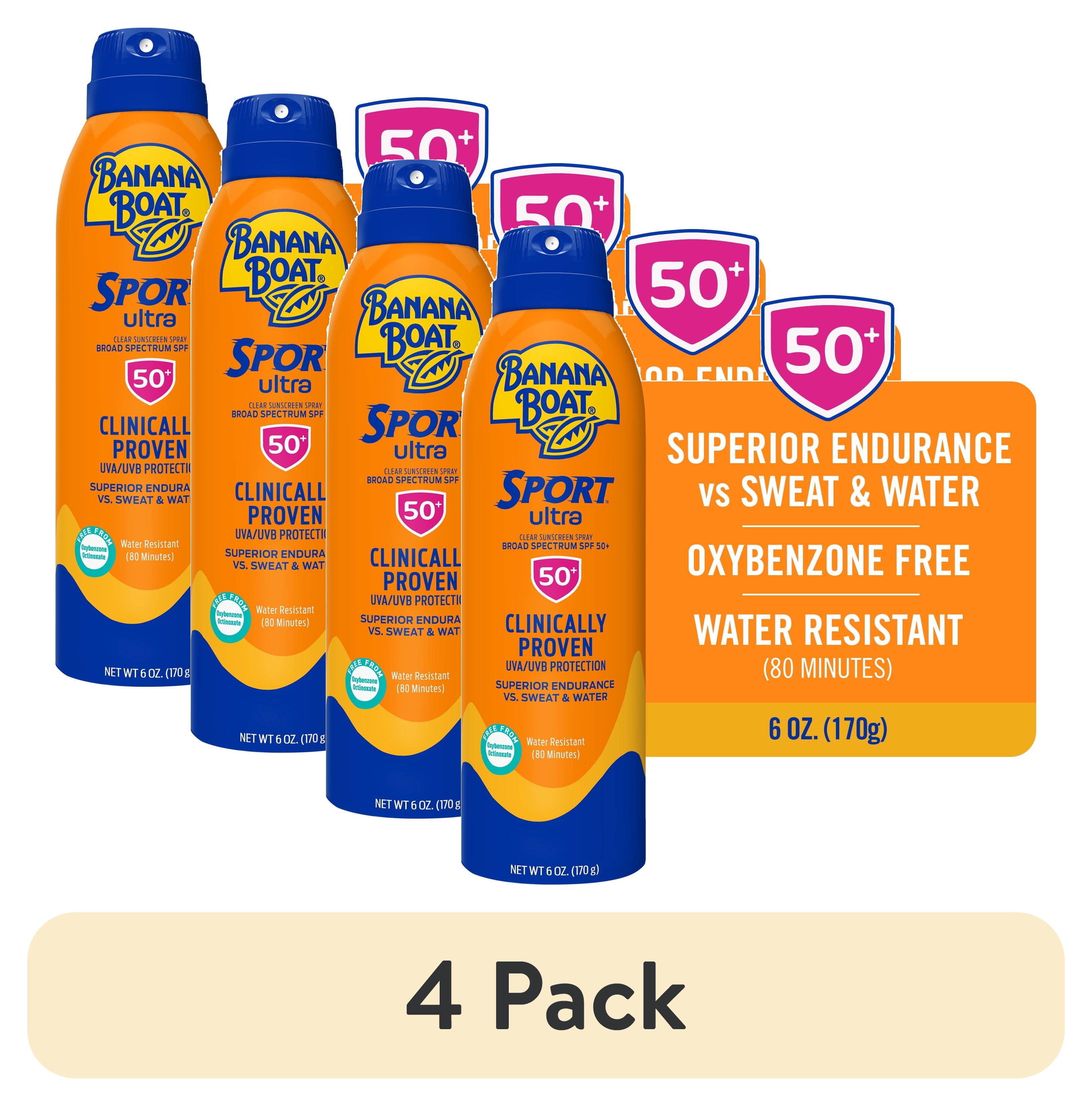 (4 pack) Banana Boat Sport Ultra Clear Spray Sunscreen SPF 50, Adult ...