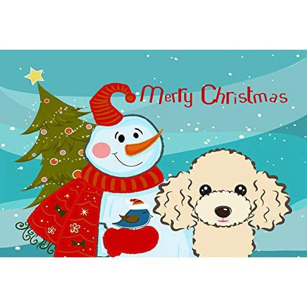 BB1878PLMT Snowman With Buff Poodle Fabric Placemat, Multicolor ...
