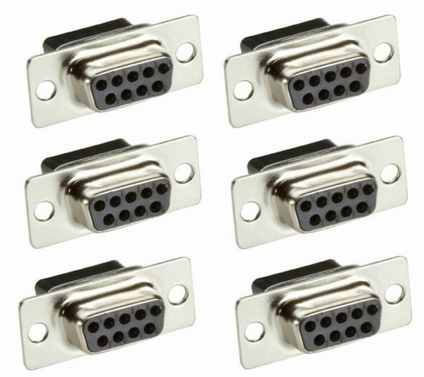 BBAUER 6 Pcs DB9 D-SUB 9-Pin Female Crimp Pin Type RS232 Connector ...