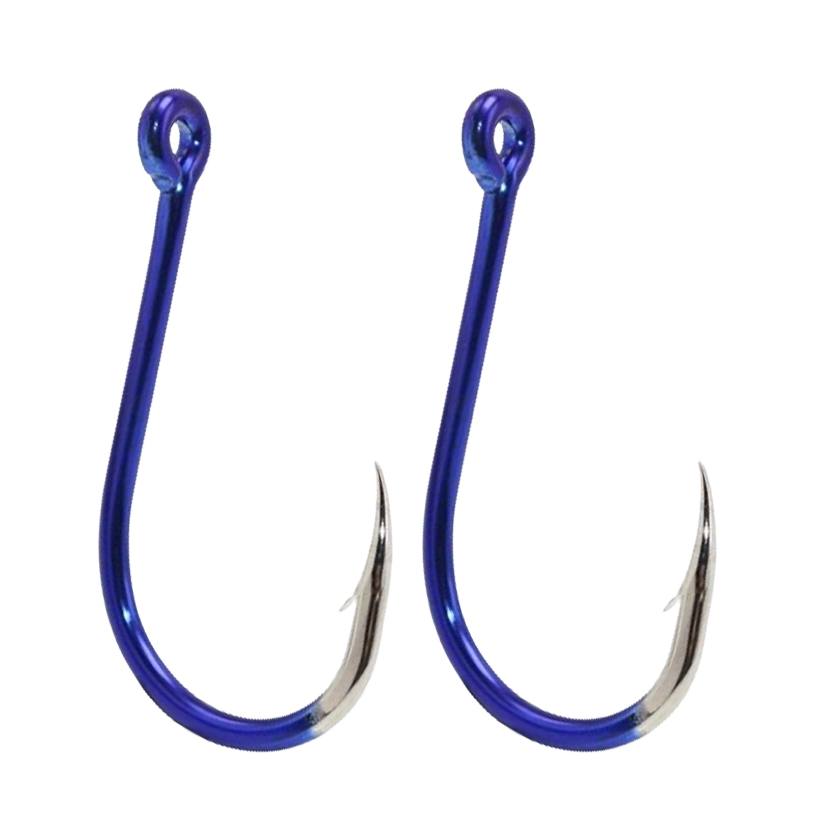 BBBF 10pcs Pointed Blue Fishing Hooks – Corrosion-Resistant Saltwater ...