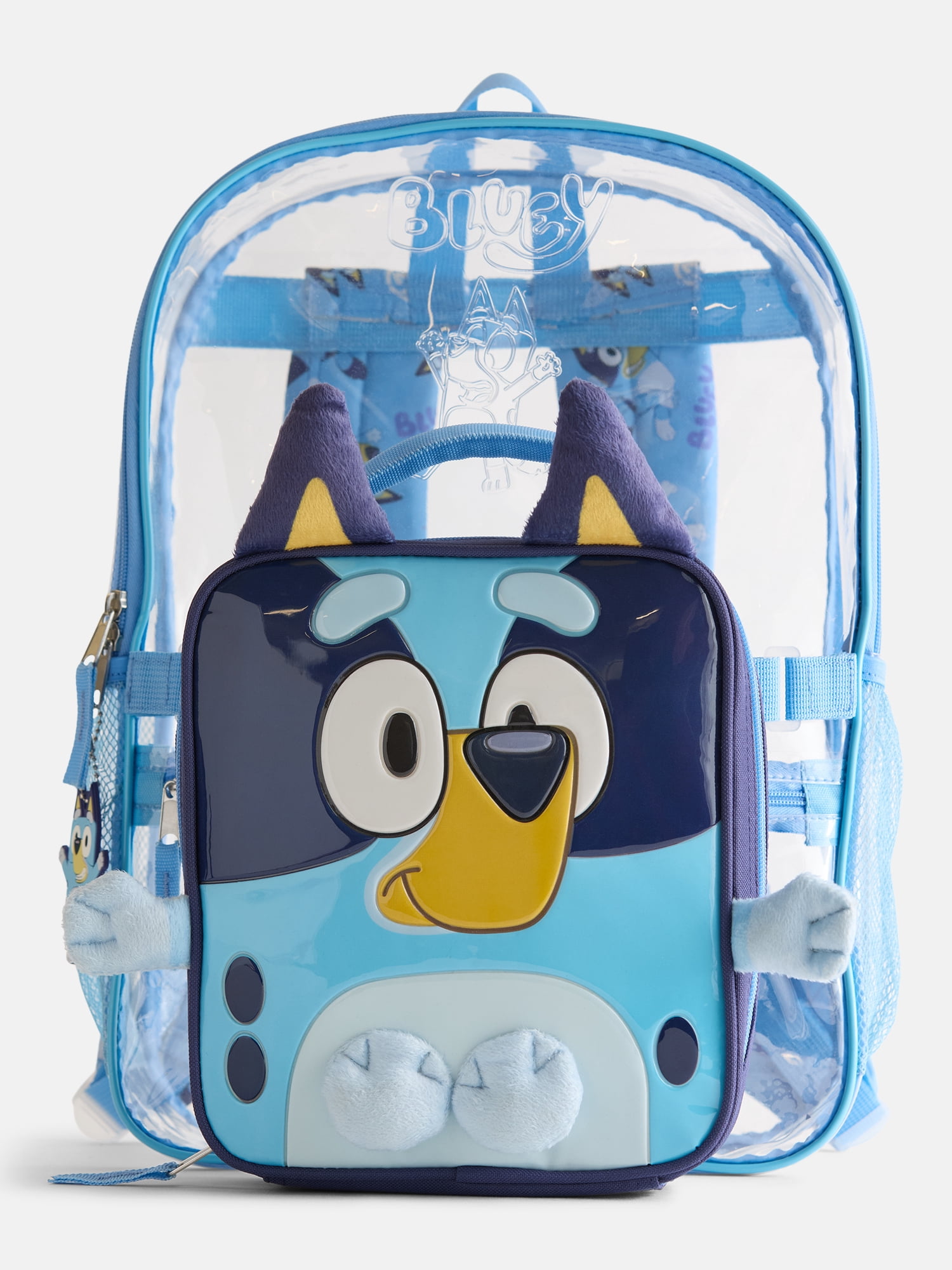 BBC Bluey Unisex Clear Backpack Set with Lunch Bag and Keychain, 3 ...