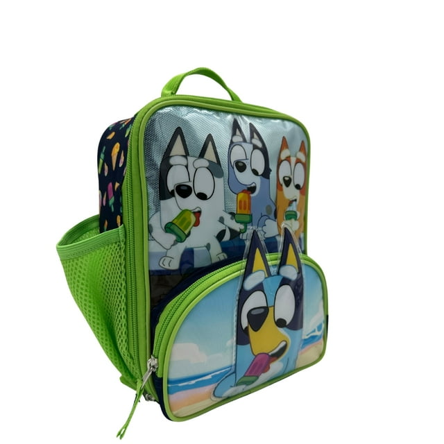 Bluey Cooldown Kids Insulated Reusable Lunch Bag with Mesh Water Bottle ...
