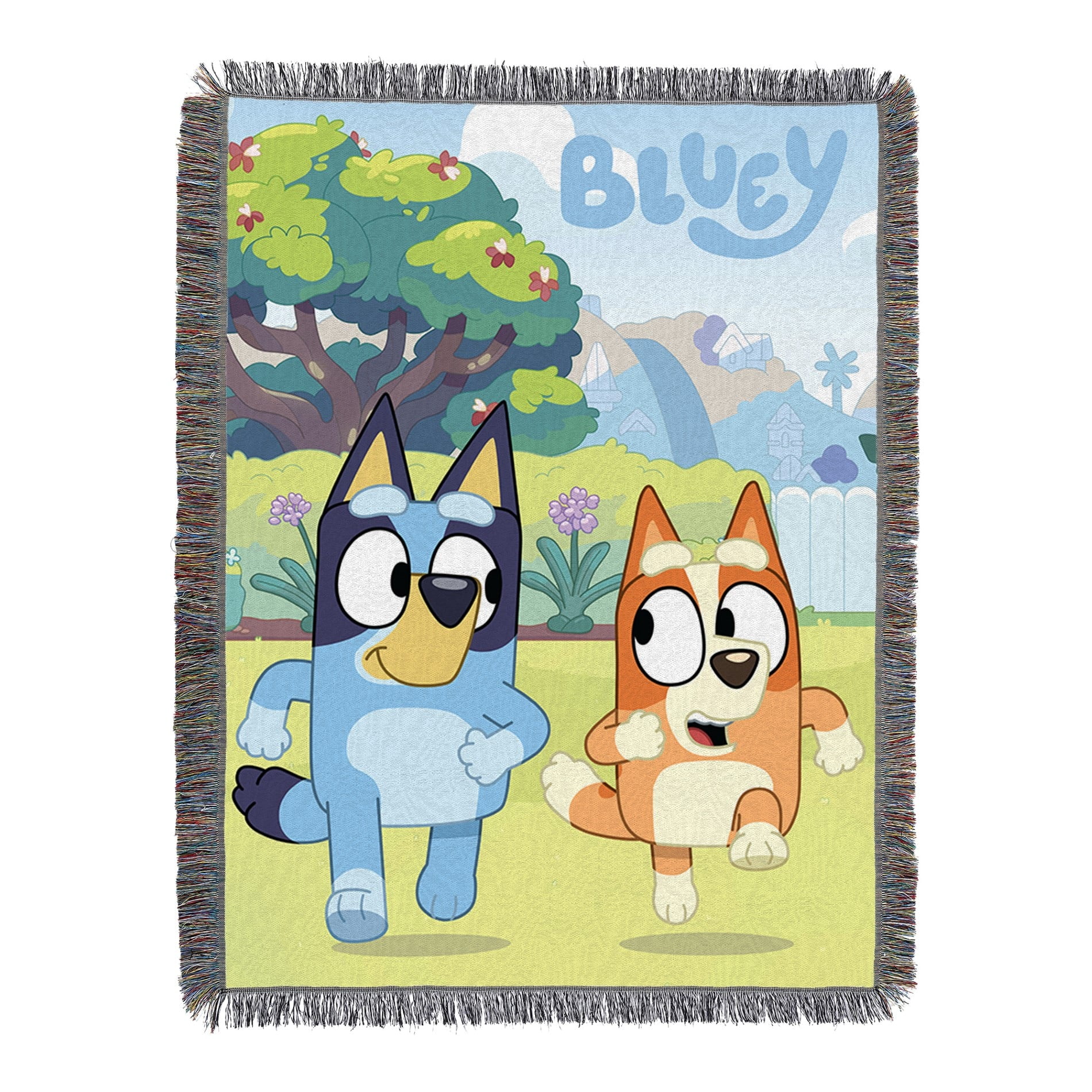 BBC Studios Bluey Jogging Bluey Kids Woven Tapestry Throw Blanket ...