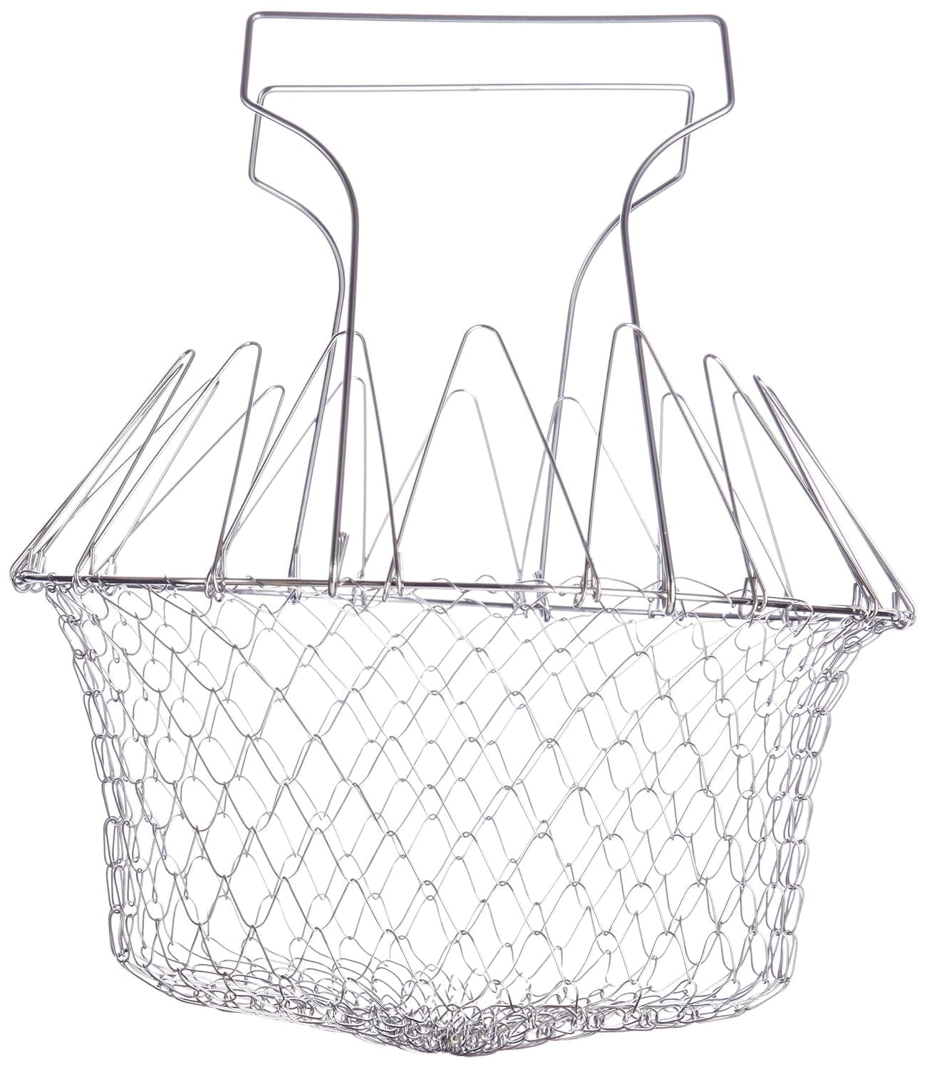 BBD kitchen shop Foldable Steam Rinse Deep Frying Basket Stainless ...