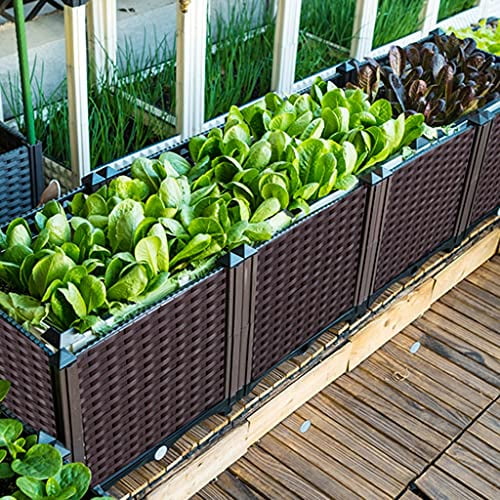 BBGS Stackable Plastic L-Shaped Garden Flower Plant Planter Raised ...