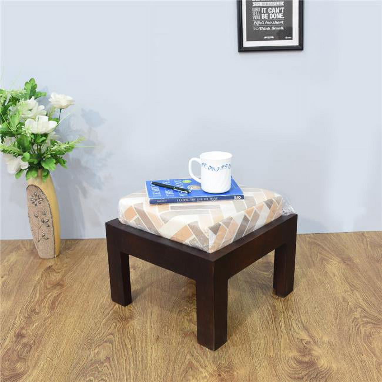 BBH Homes 23 x 35 x 35 cm Handmade 100 Percent Mango Wood Rectangular Shaped Indoor Stool with ...