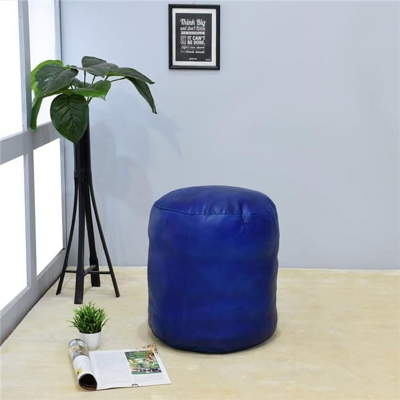 BBH Homes UBBBBACPF12SC03B4HS 16 x 16 x 16 in. Recycled Foam Solid Handmade Leather Round ...