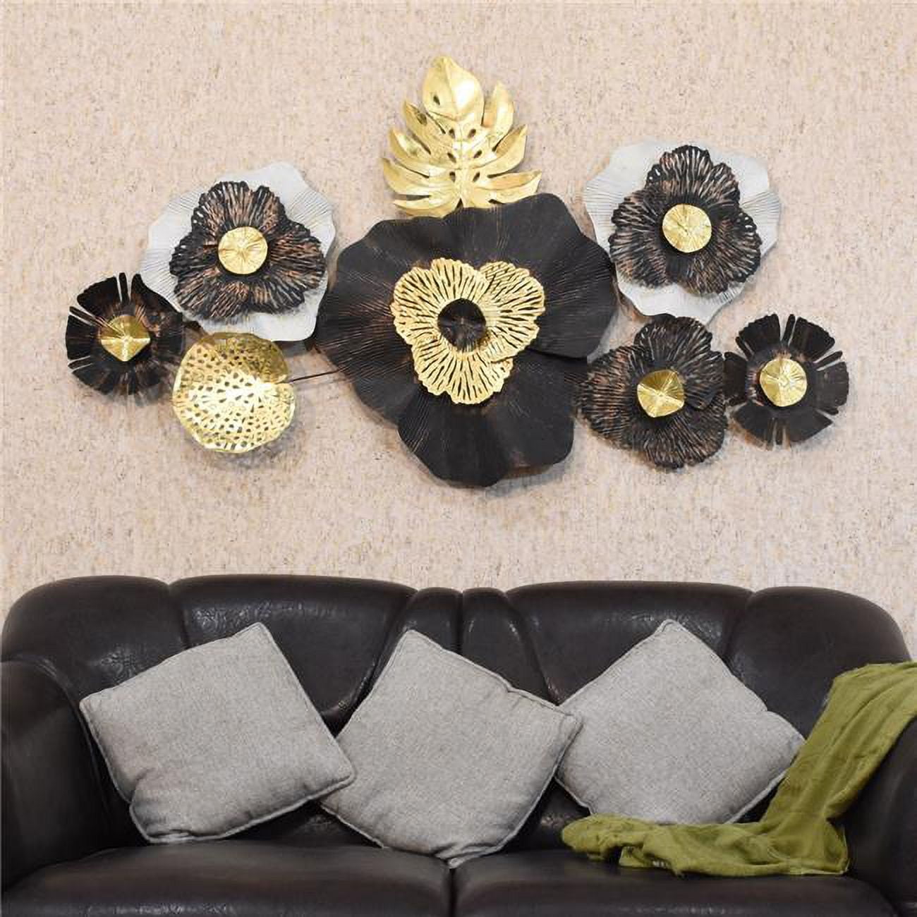 BBH Homes UBBBVK1039SC0HS 58 x 24 in. Handmade 100 Percent Iron Floral ...