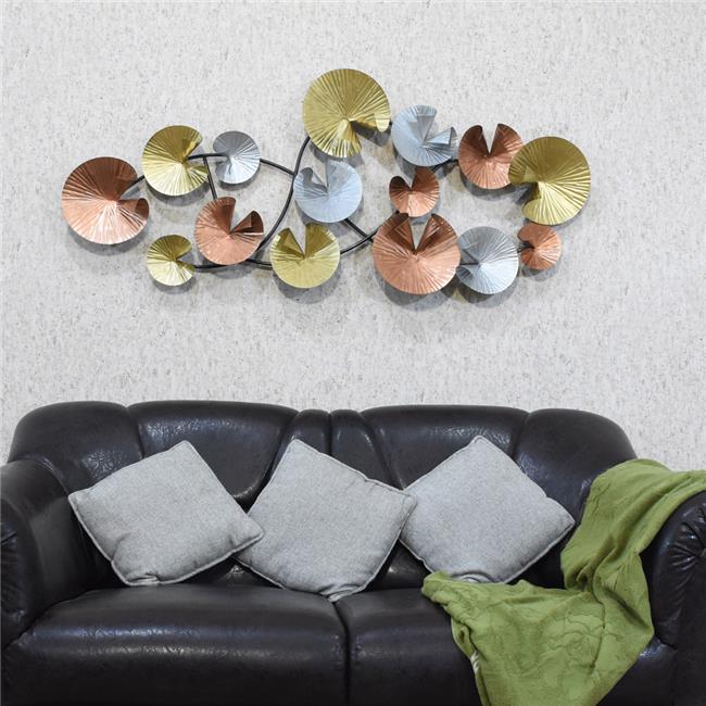 BBH Homes UBBBVK1118SC1N0HS 54 x 24 in. Handmade 100 Percent Iron Geometric Pattern Metal Wall ...