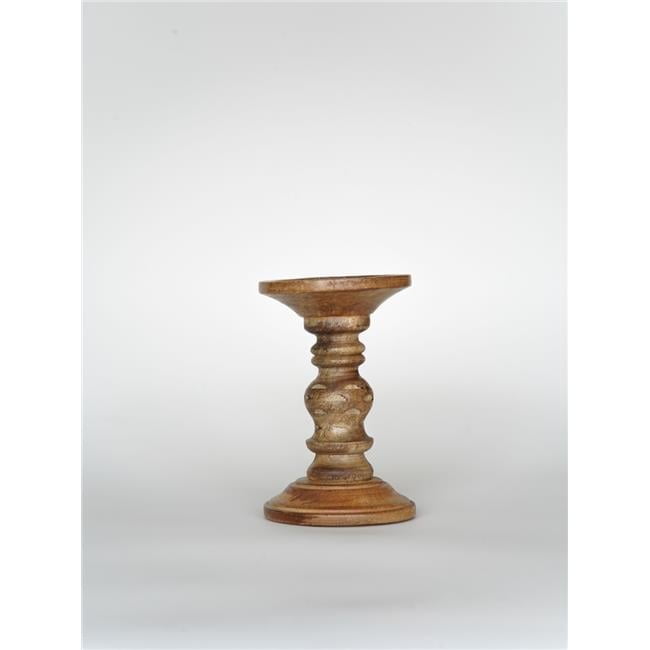 BBH Homes UBBBWA610SCG1HS 6 in. Traditional Eco-friendly Handmade Mango Wood Pillar Candle ...