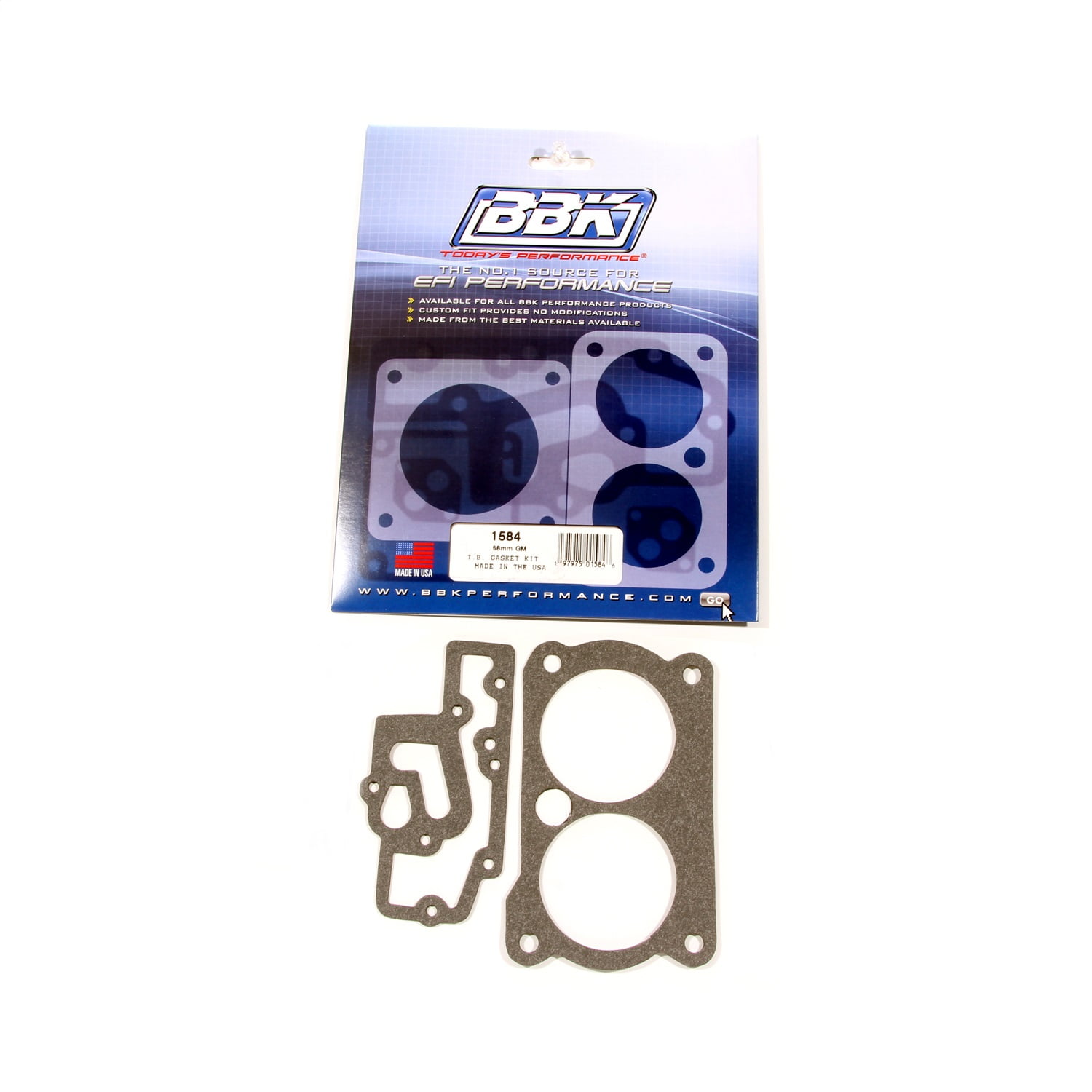 BBK Performance 1584 Throttle Body Gasket Kit Twin 58mm Fits select ...