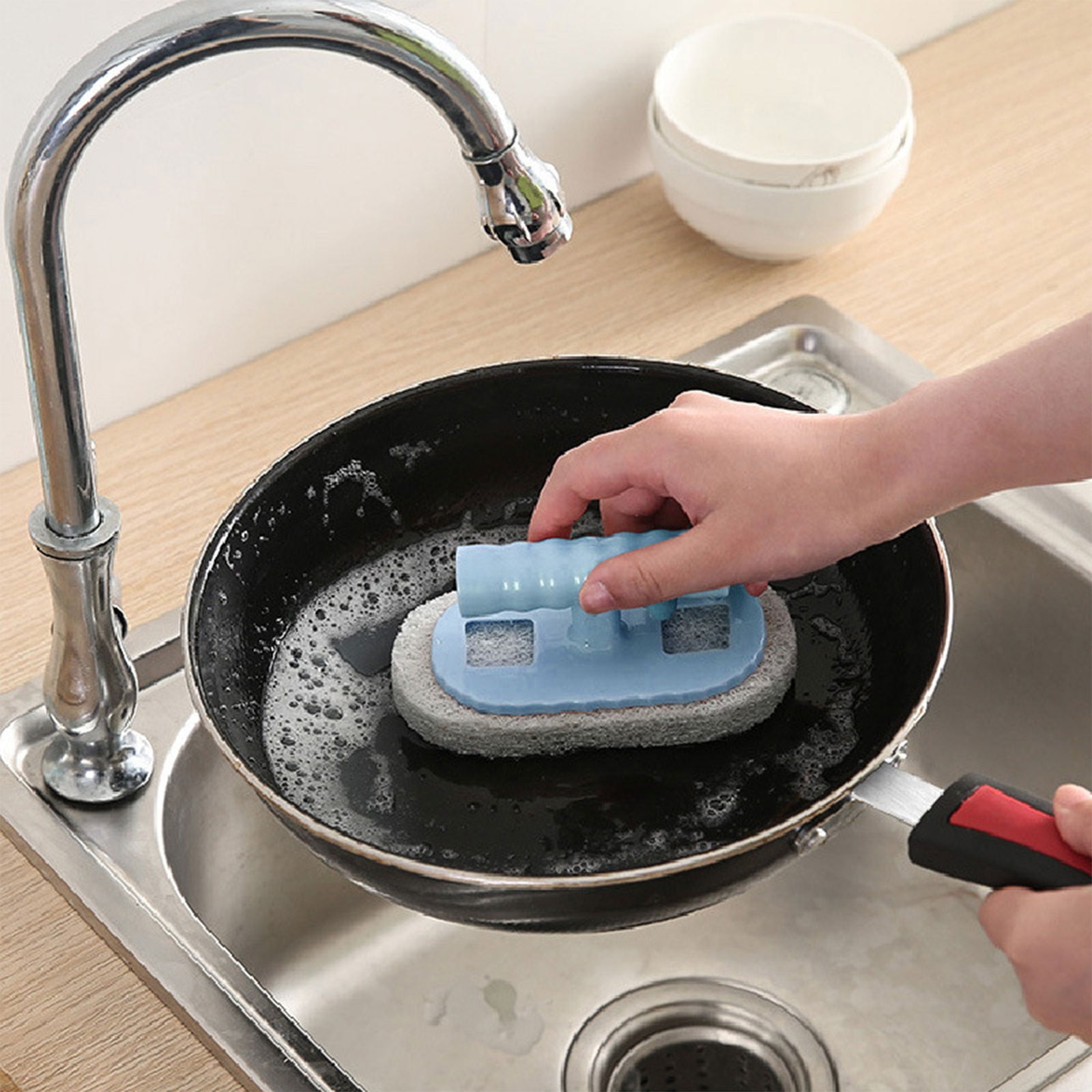 BBLCY Cleaning Brush Pan Wash Brush With Handle Air Pan Brush Kitchen ...
