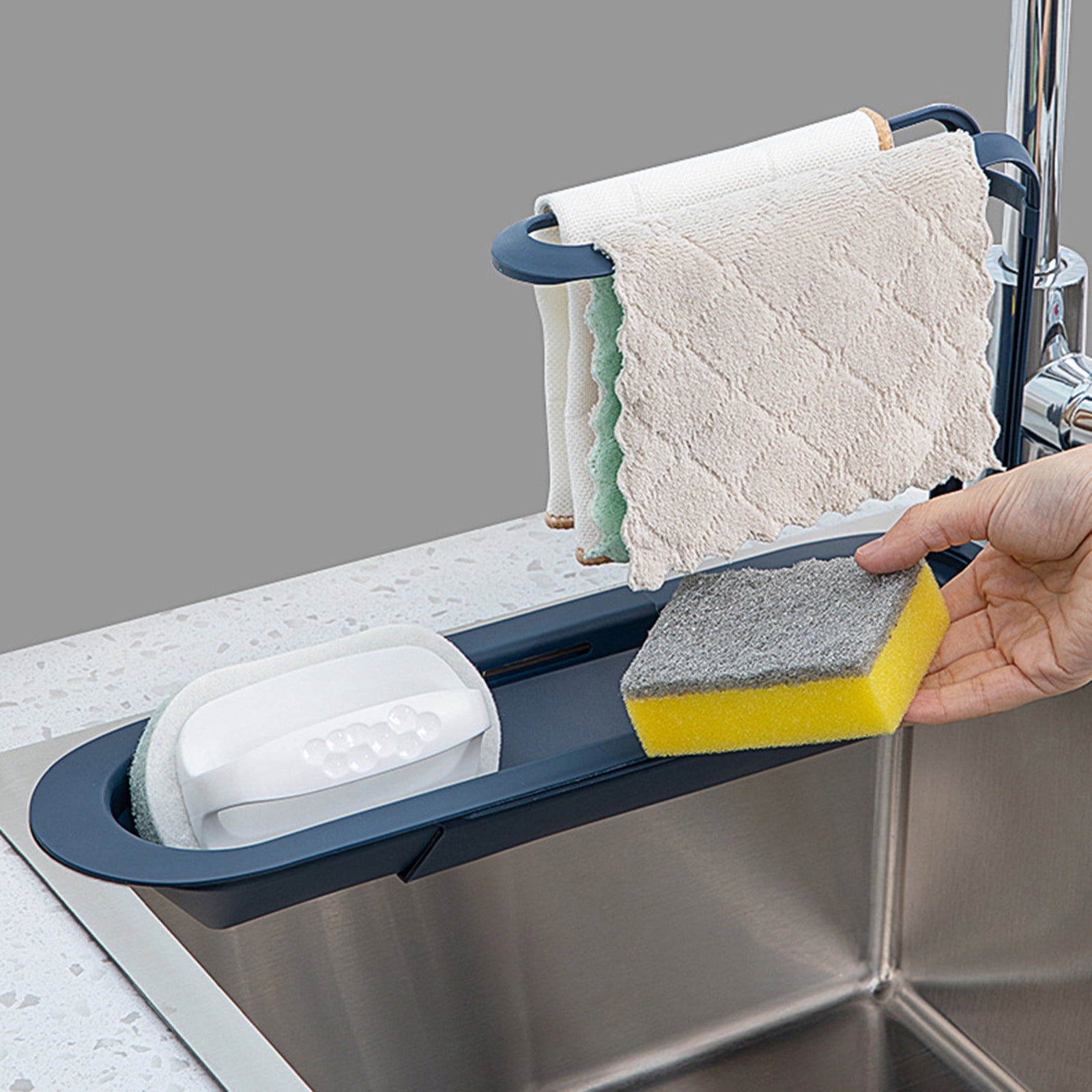 BBLCY Drain Rack Adjustable To Fit Any Size Of Sinks Large Capacity ...