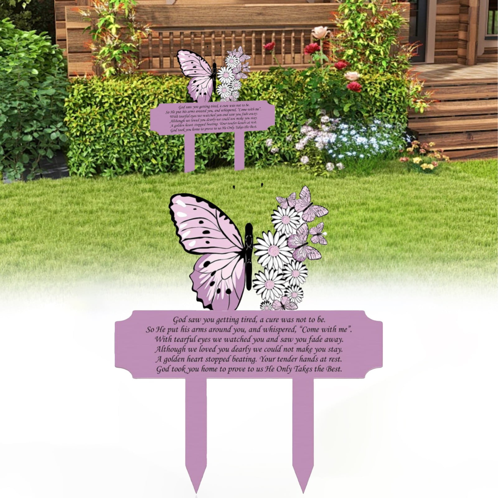 BBLCY Card Slot Personalized Butterfly Memorial Monument Decoration ...