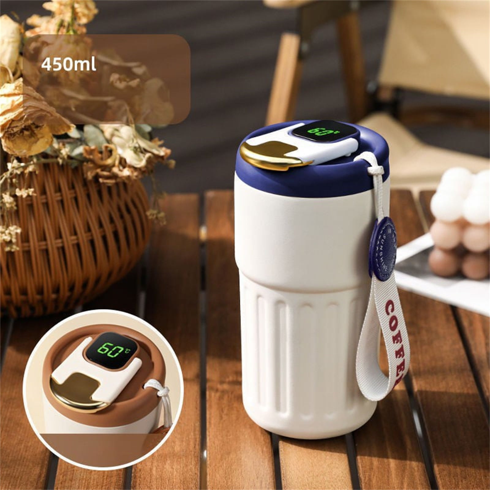 BBLCY Glass&Bottle Coffee Thermoes With Temperature Display 316 ...