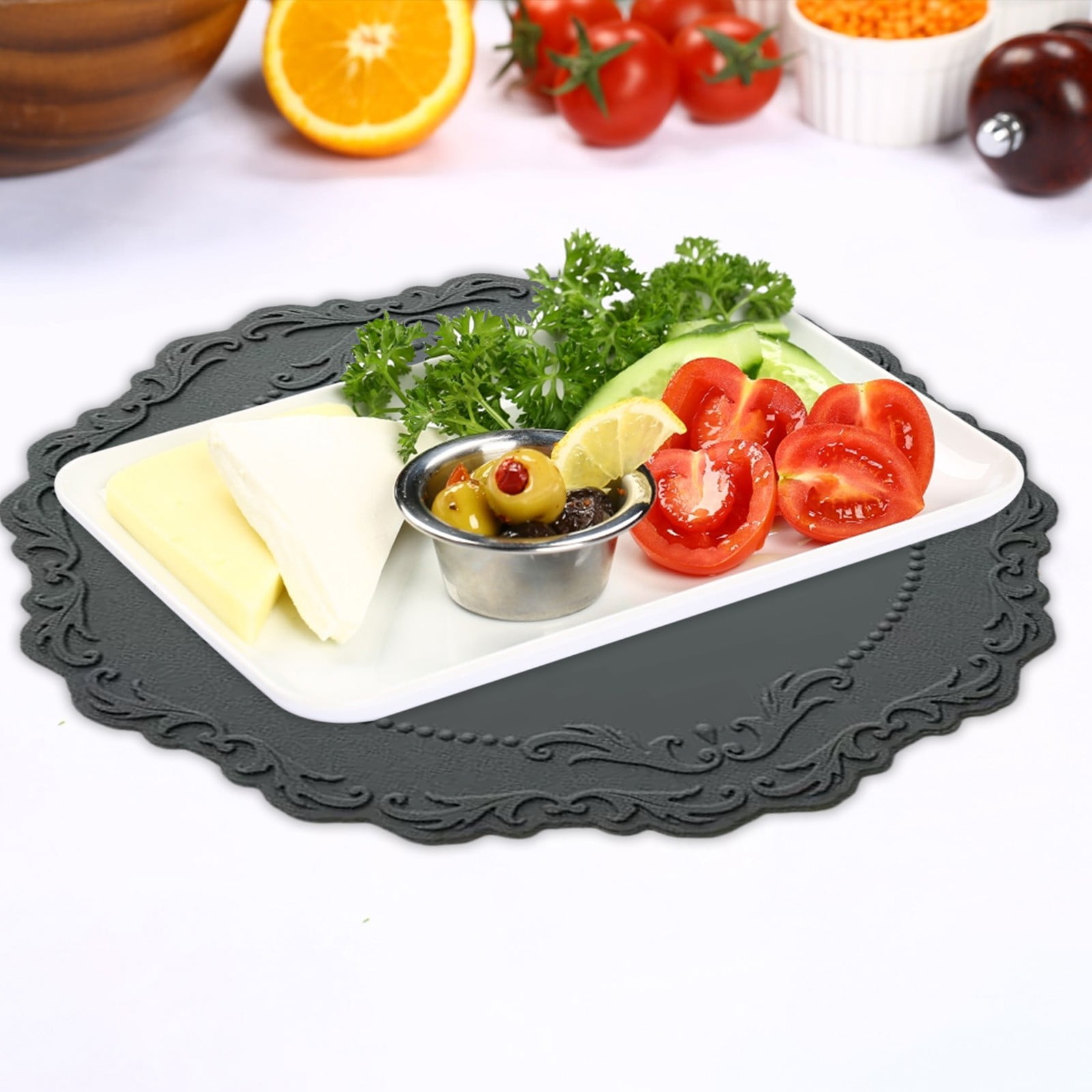 BBLCY Placemat,Table Mats Retro Embossed Placemats Bowls And Plates ...