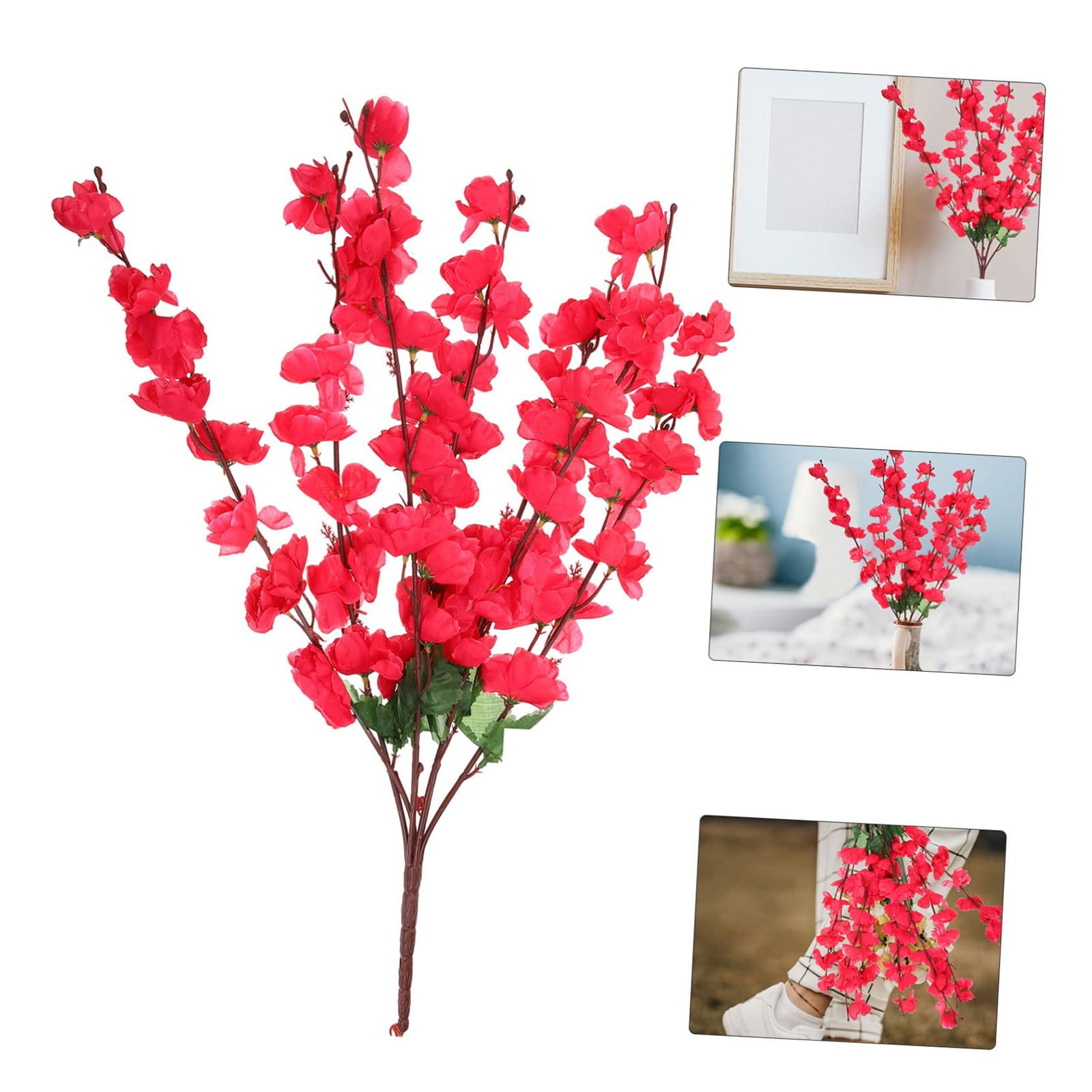 BBLCY Realistic Artificial Peach Blossom Flowers - Plastic Spring ...
