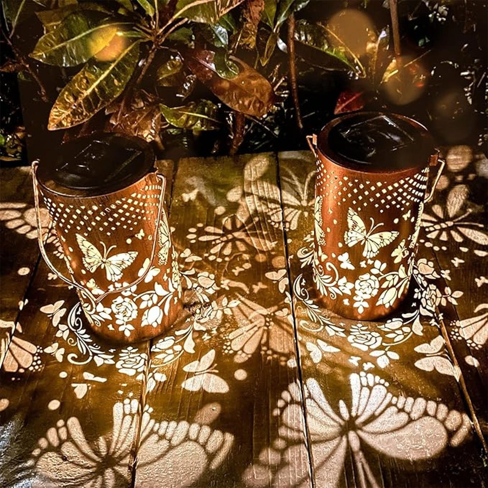 BBLCY Garden Lamps 2 Pack Butterfly Outdoor Hanging Lights Butterfly ...