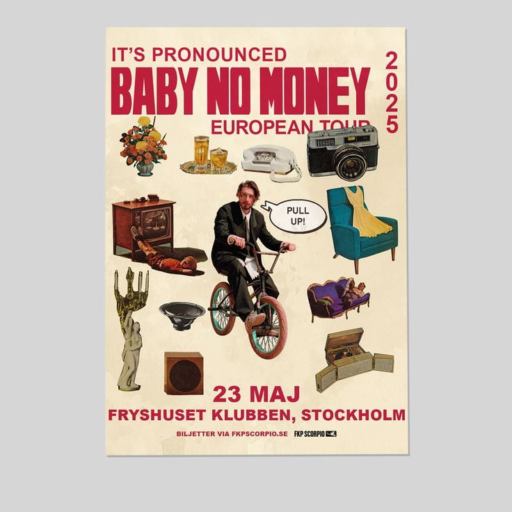 BBNO$ - BABY NO MONEY 2025 BERLIN - orig. Concert Poster - Konzert ...
