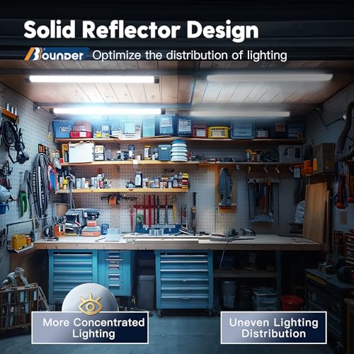 BBOUNDER 10 Pack Linkable LED Shop Light with Reflector, Super Bright ...