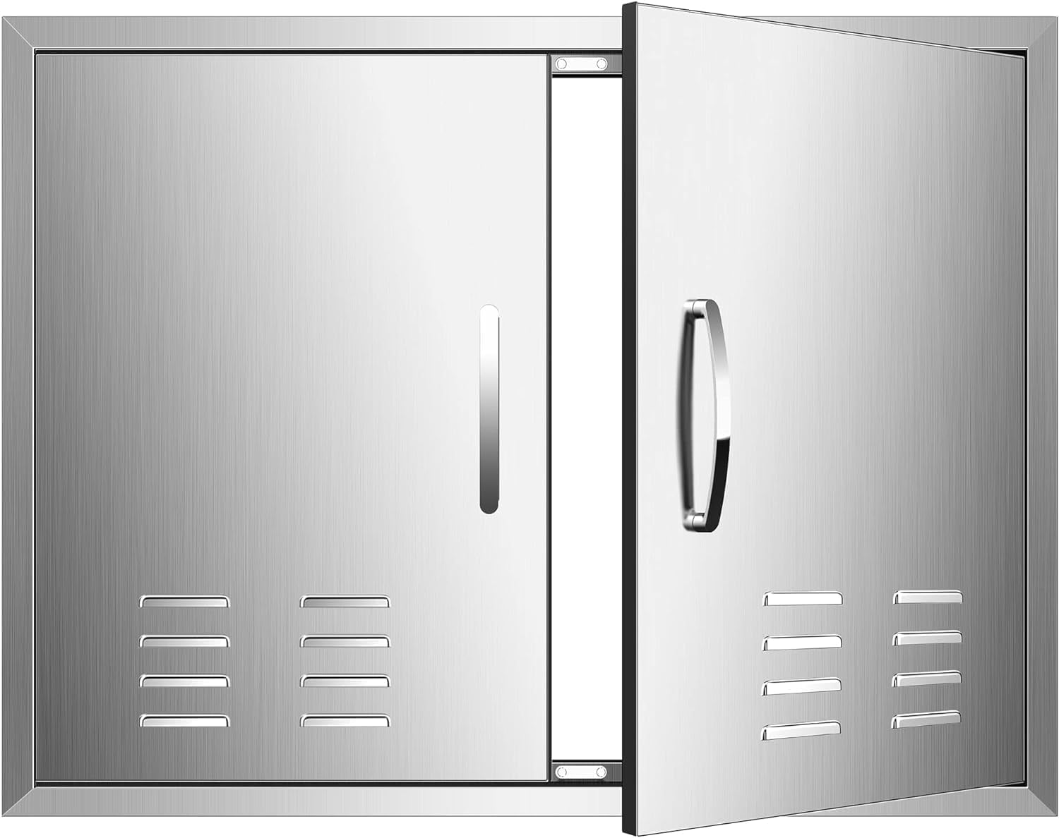 BBQ Access Door, Stainless Steel Double BBQ Doors,Weatherproof Outdoor ...