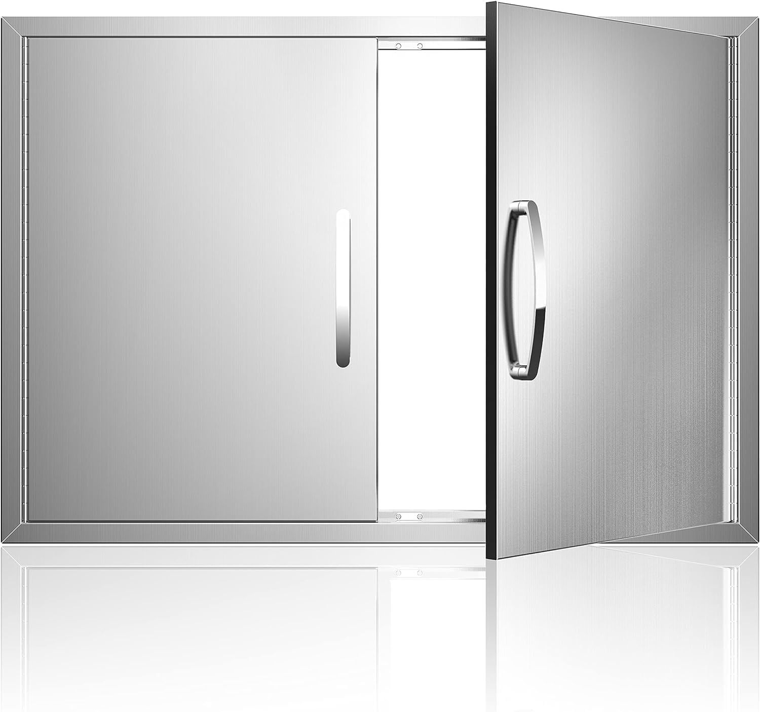 BBQ Access Door, Stainless Steel Double BBQ Doors,Weatherproof Outdoor ...