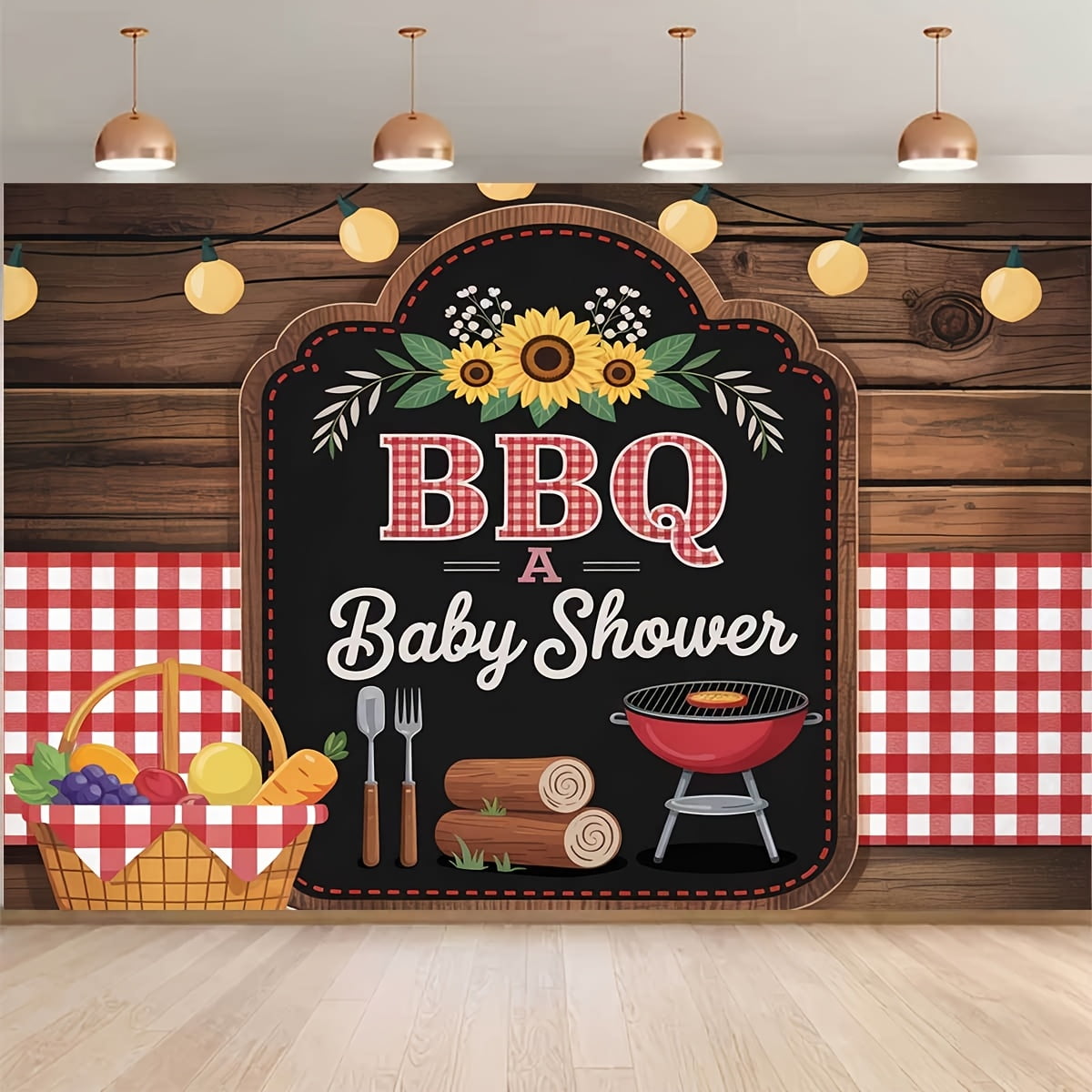 BBQ Baby Shower Backdrop BBQ A Baby Shower Photography Background ...