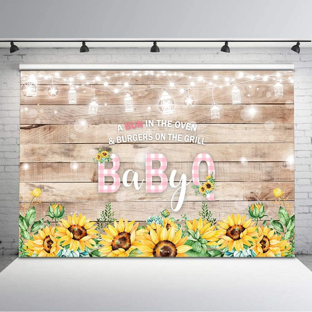 BBQ Baby Shower Backdrop Baby Q Baby Shower Background Sunflower ...