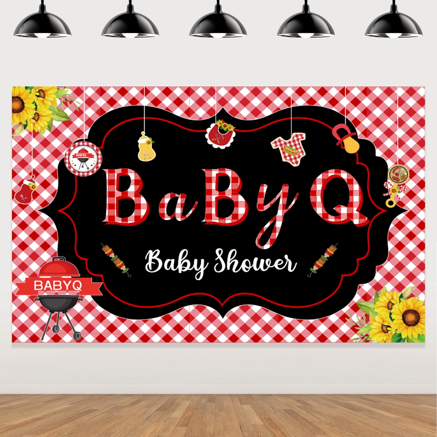 BBQ Baby Shower Backdrop BabyQ Banner Party Decoration Supplies ...