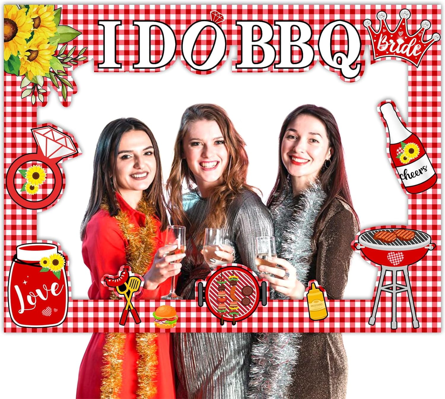 BBQ Bachelorette Party Decoration, i Do BBQ Photo Booth Prop Frame for ...