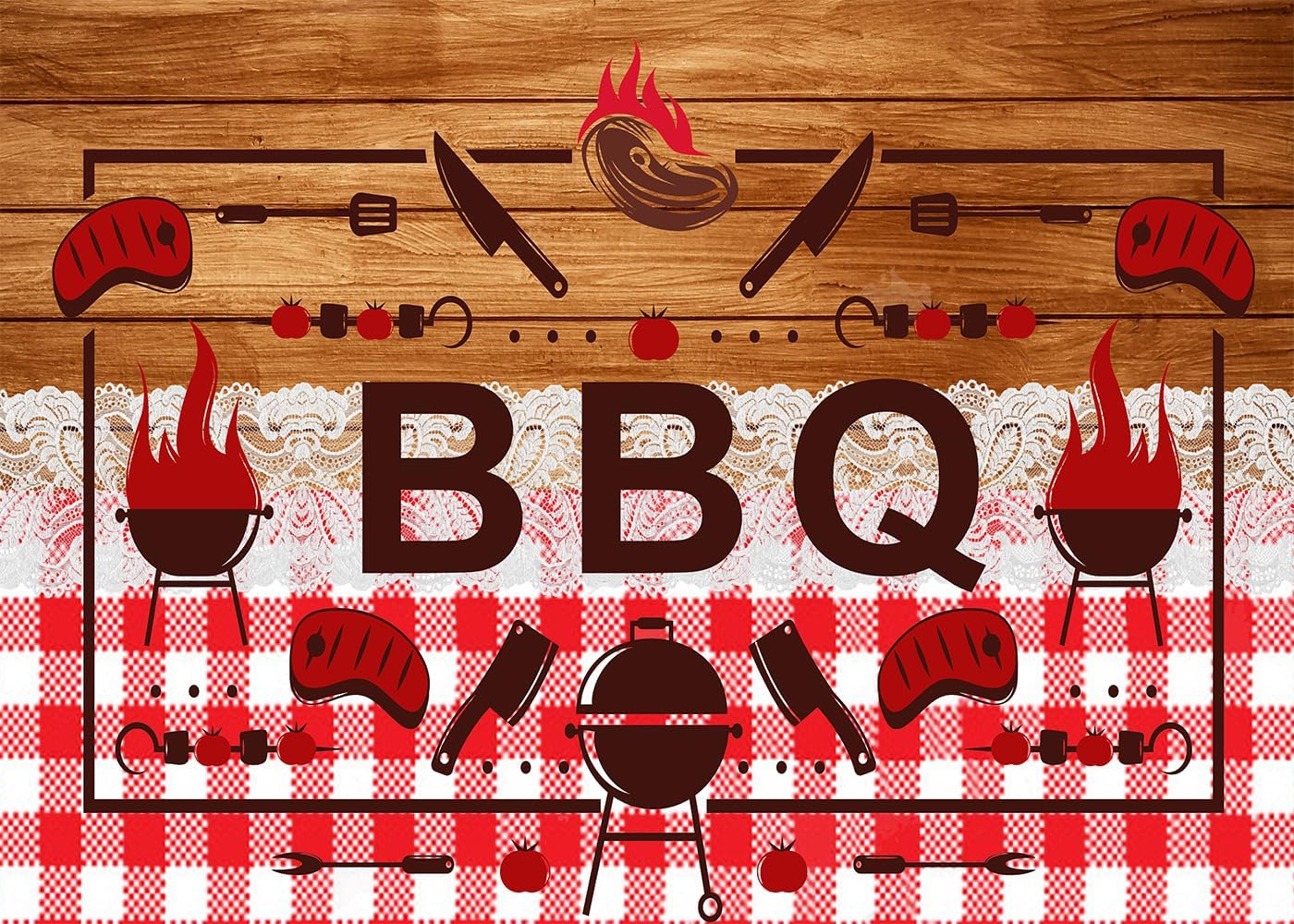BBQ Backdrop BBQ Photo Backdrop Summer Barbecue Photography Backdrops ...