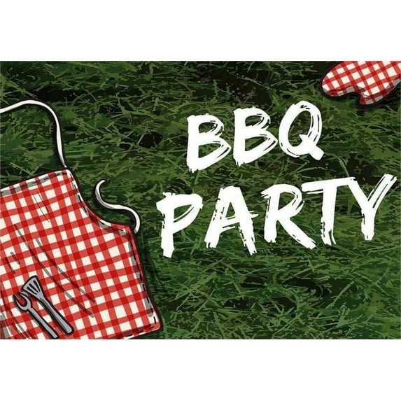 BBQ Backdrop String Lights Rustic Wooden Board Party Barbecue Baby ...