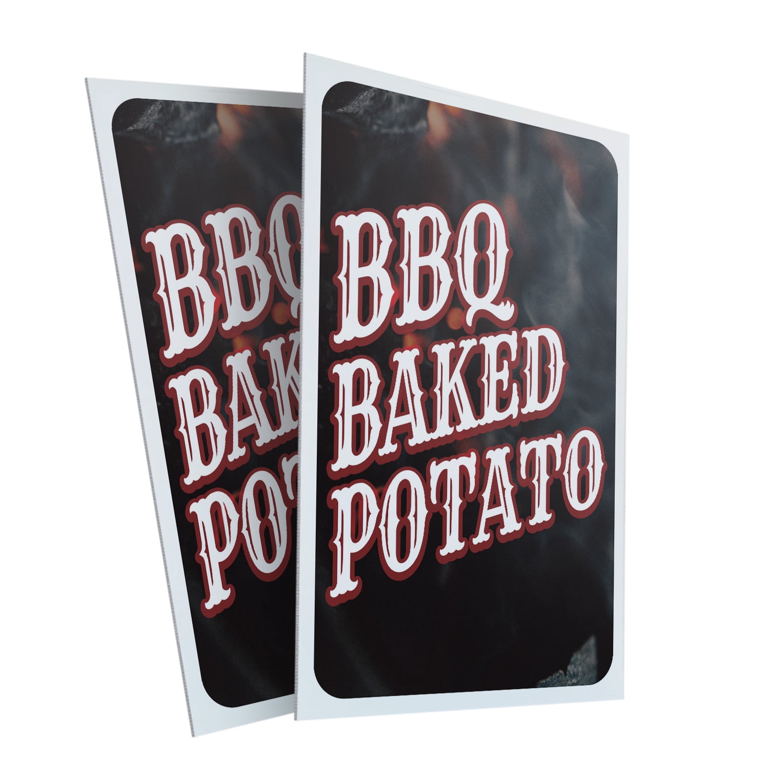 BBQ Baked Potato (2-PACK) 24" x 36" Plastic Signs | Sign Insert 4mm ...