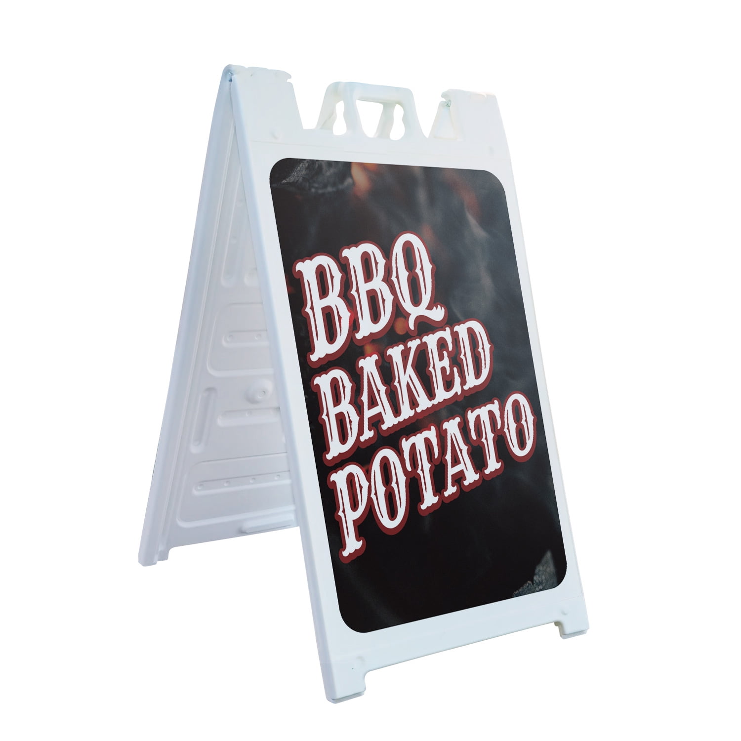BBQ Baked Potato 24" x 36" Double Sided A-Frame Sidewalk Sign, Includes ...