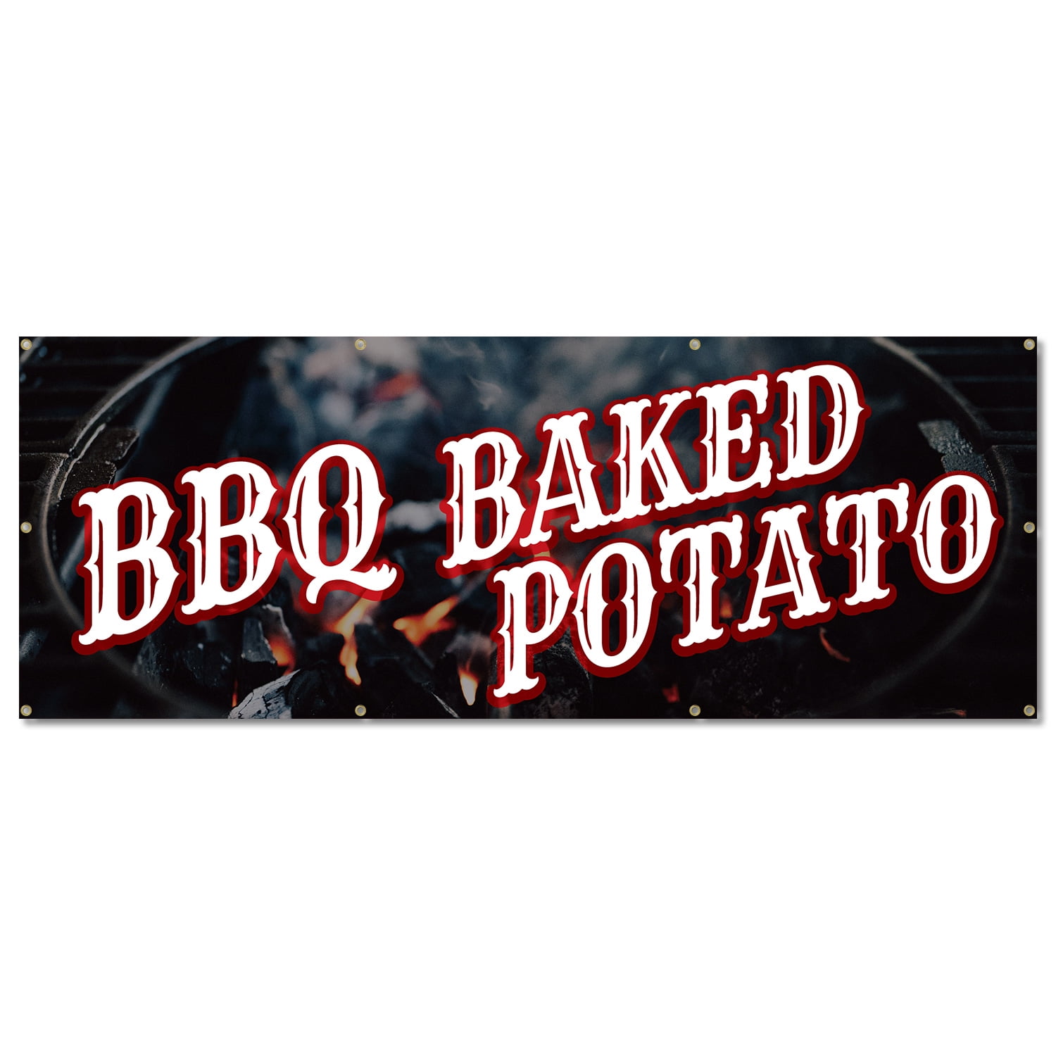 BBQ Baked Potato | 36" X 96" Banner | Outdoor Vinyl Sign With Grommets ...