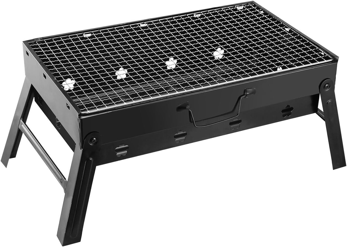 BBQ Barbecue Grill, Folding Portable Charcoal Grill with Stainless ...