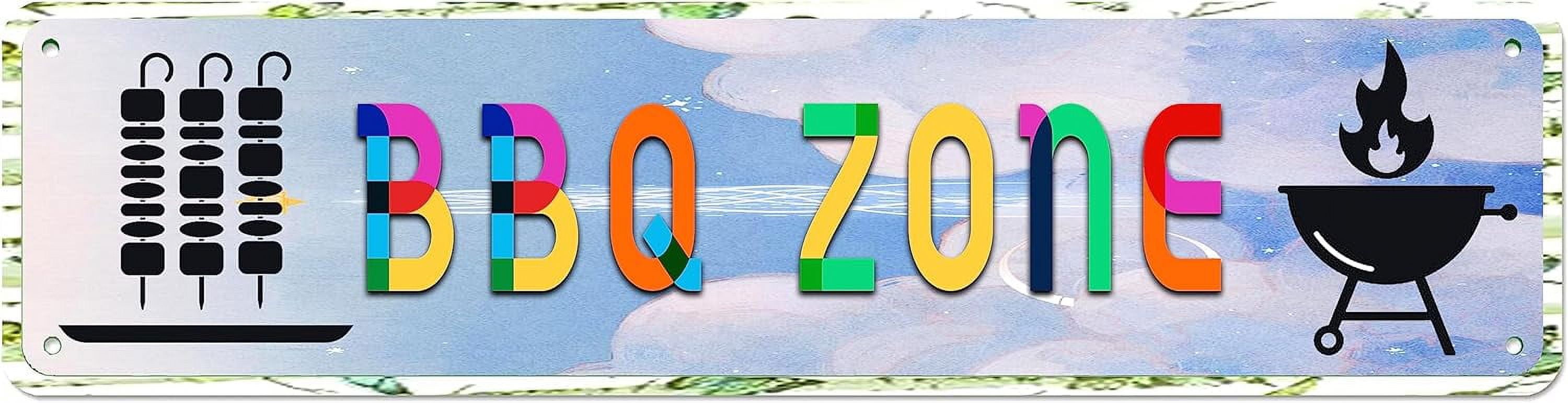 BBQ Barbecue Zone Stays At The Cabin Metal Street Tin Sign Vintage Slim ...