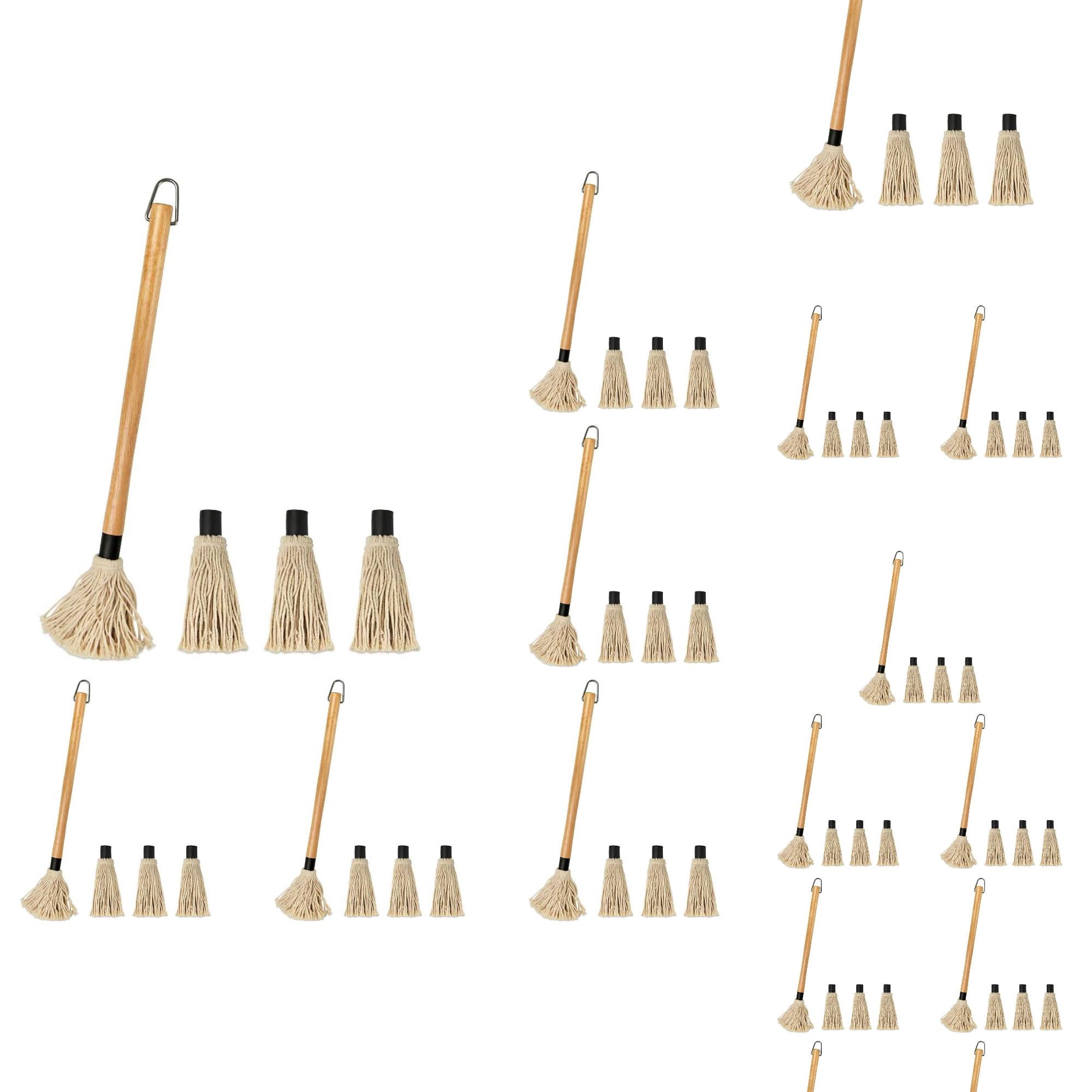 BBQ Basting Mops 18 Inch Grill Basting Brush Wooden Long Handle with ...