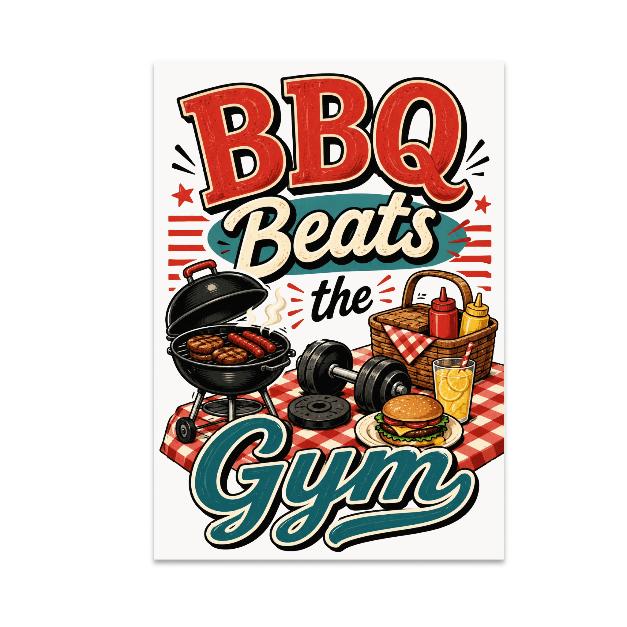 BBQ Beats the Gym Wall Art - BBQ Enthusiast - 13x19 Poster Print ...