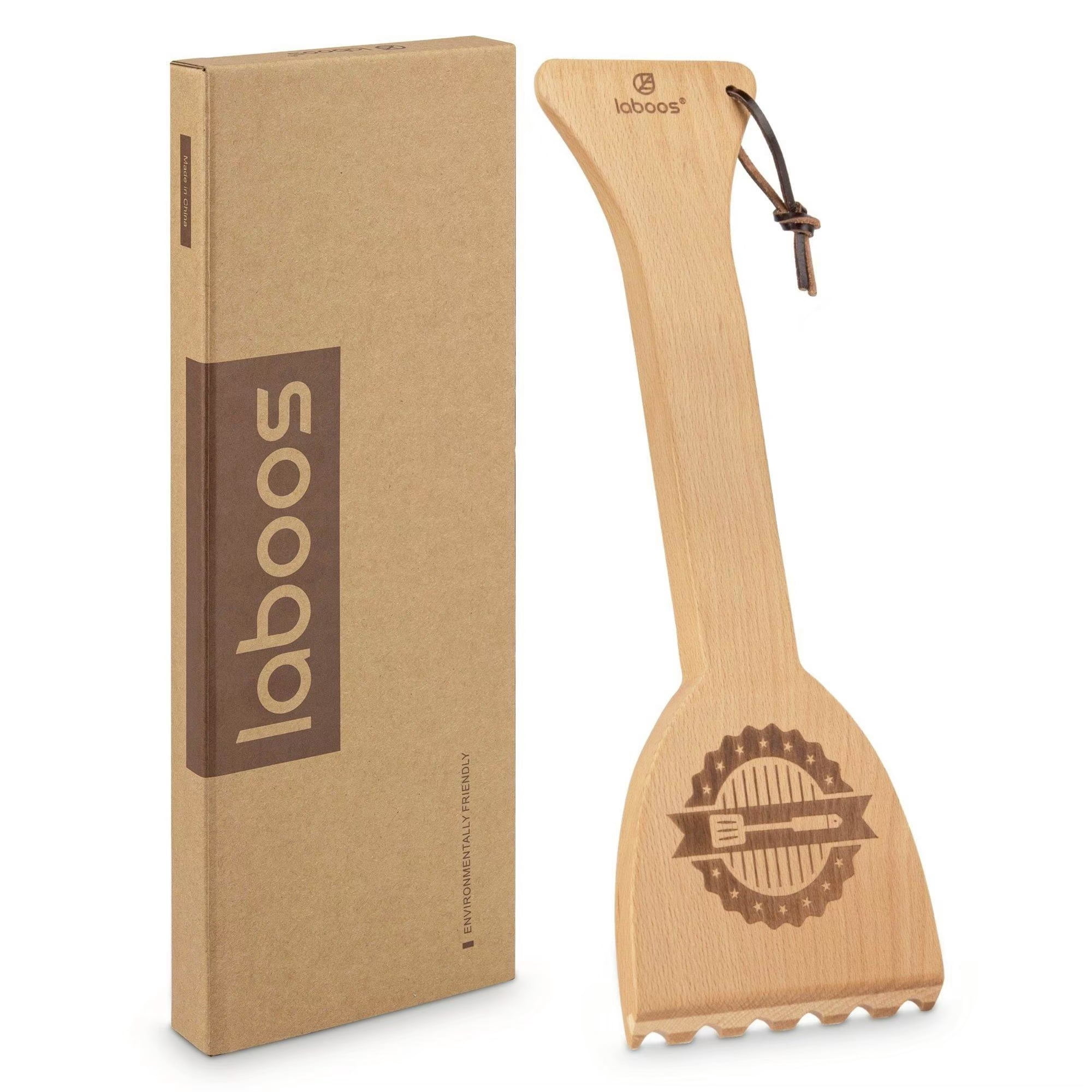 LaBoos Beech Wood Grill Scraper for Grill Pans and Grills Safe Cleaning ...