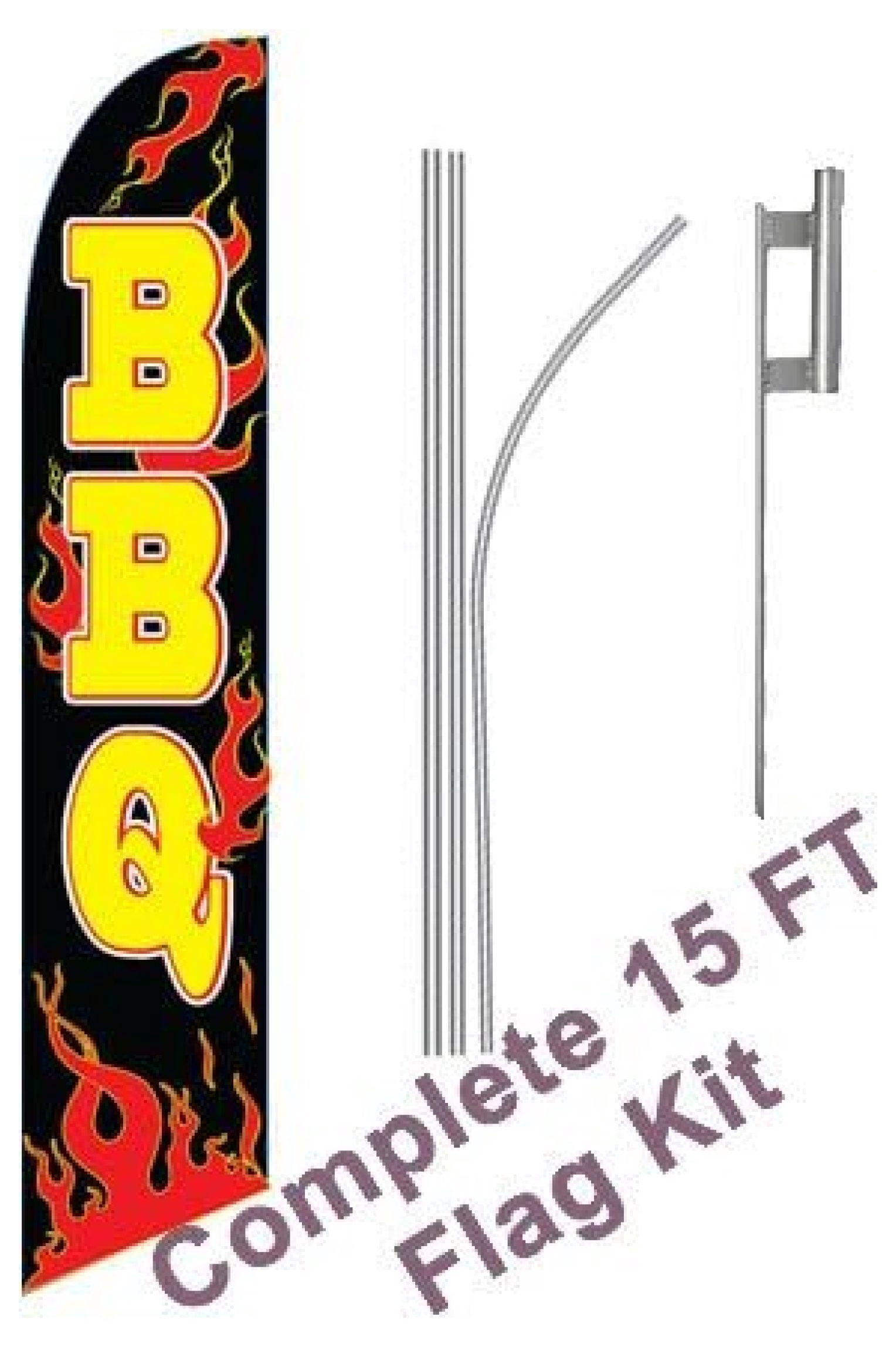- "BBQ Black/Yellow" Complete Flag Kit - Includes 12' Swooper Business ...