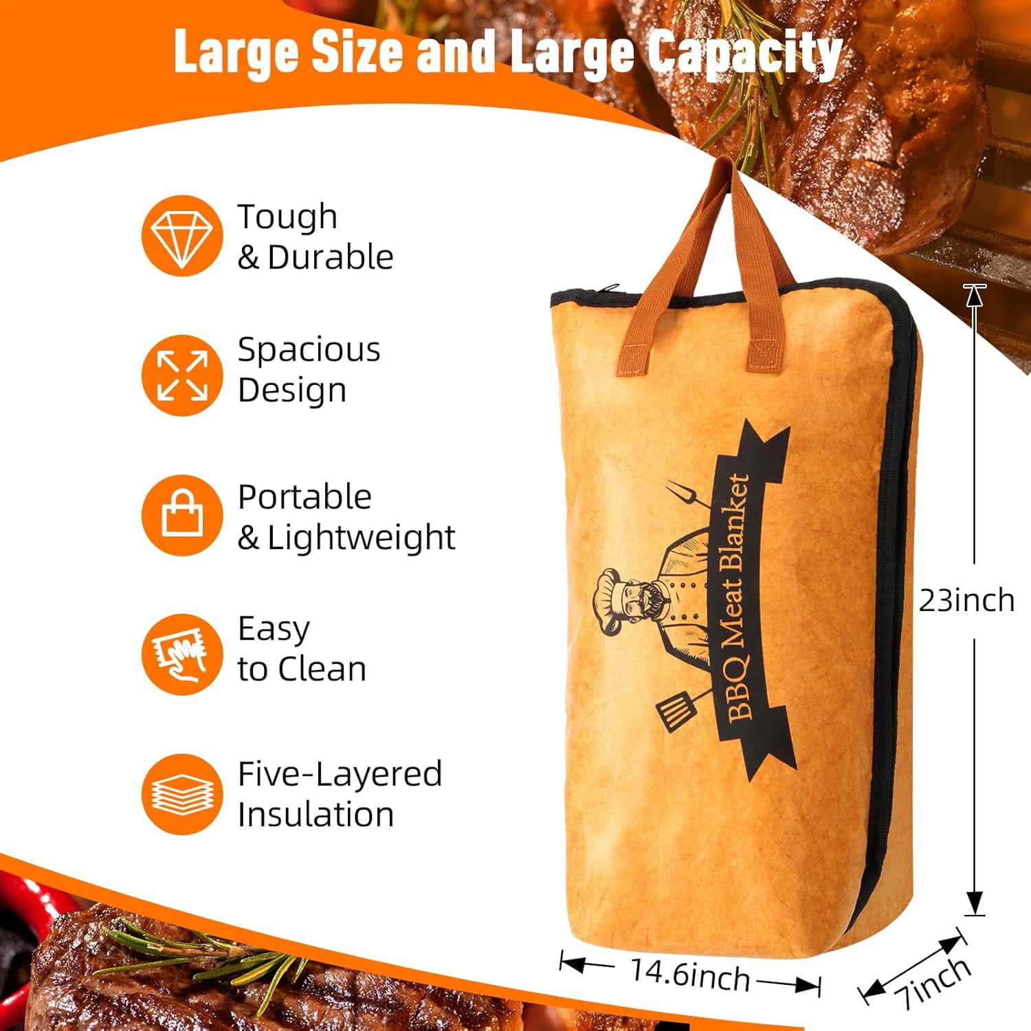 BBQ Blanket for Resting Meat, Reusable Smoker Grilling Meat Insulated ...