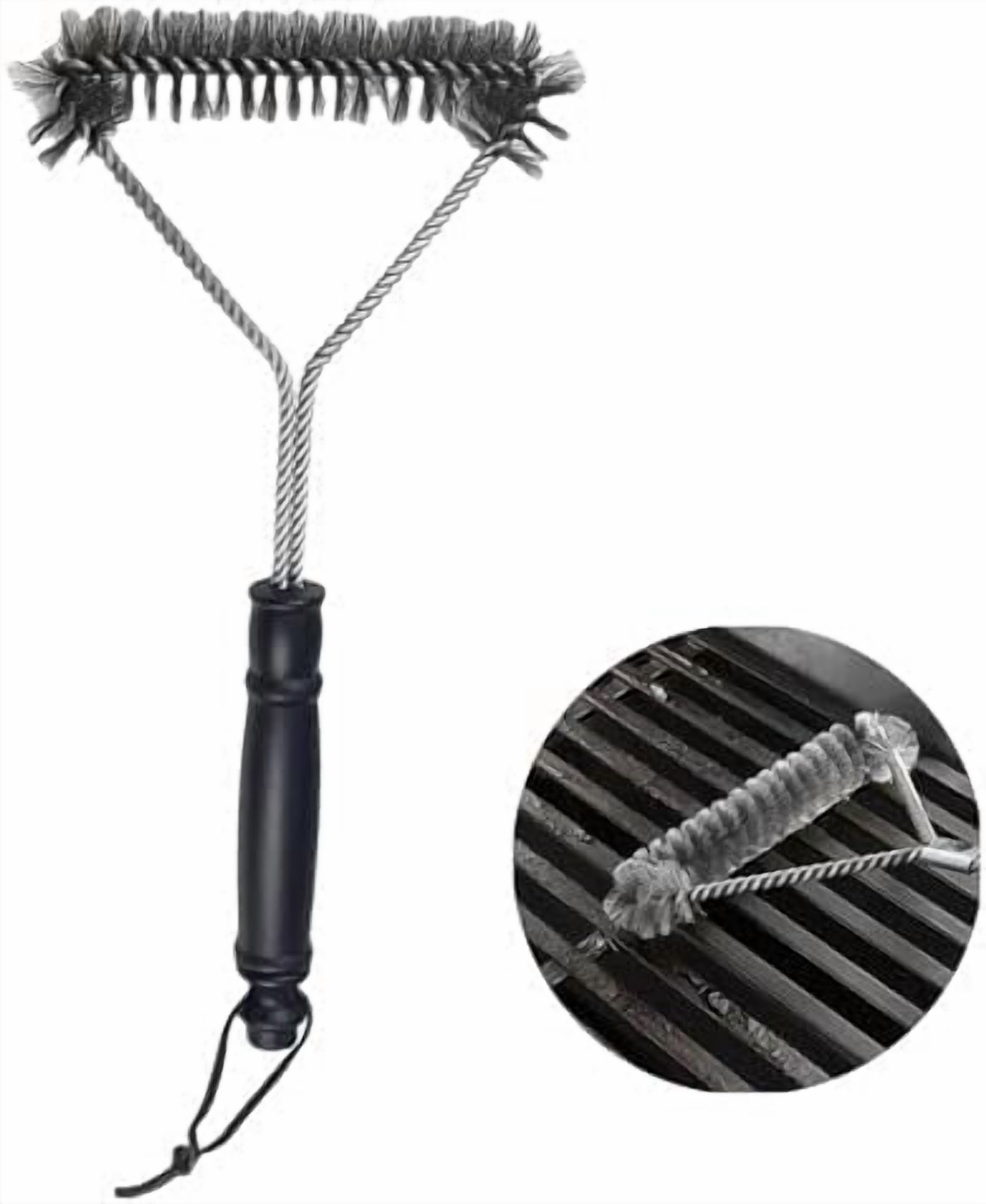 BBQ Bristles Grill Brush 12 Inch Heavy Duty Stainless Steel, Y Shape ...