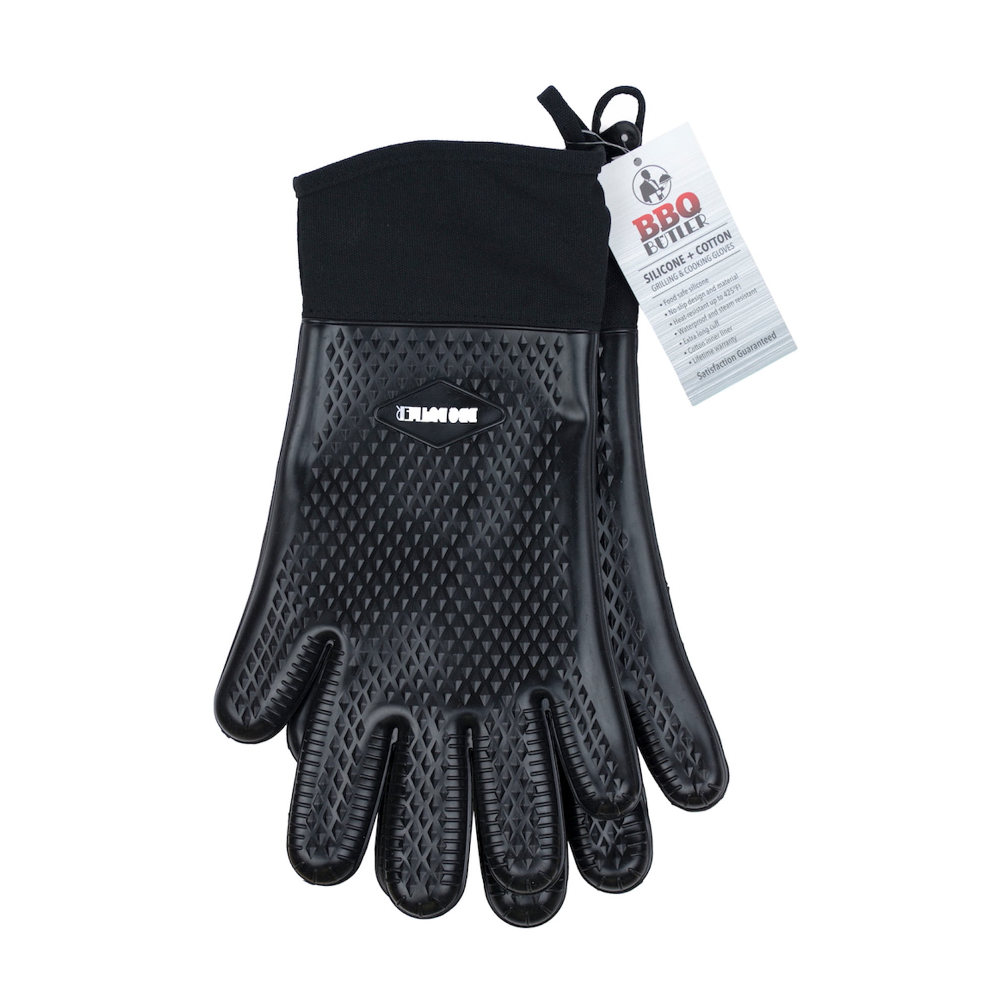 BBQ Butler Heat Resistant Cotton Lined Silicone Grilling Gloves - BBQ ...