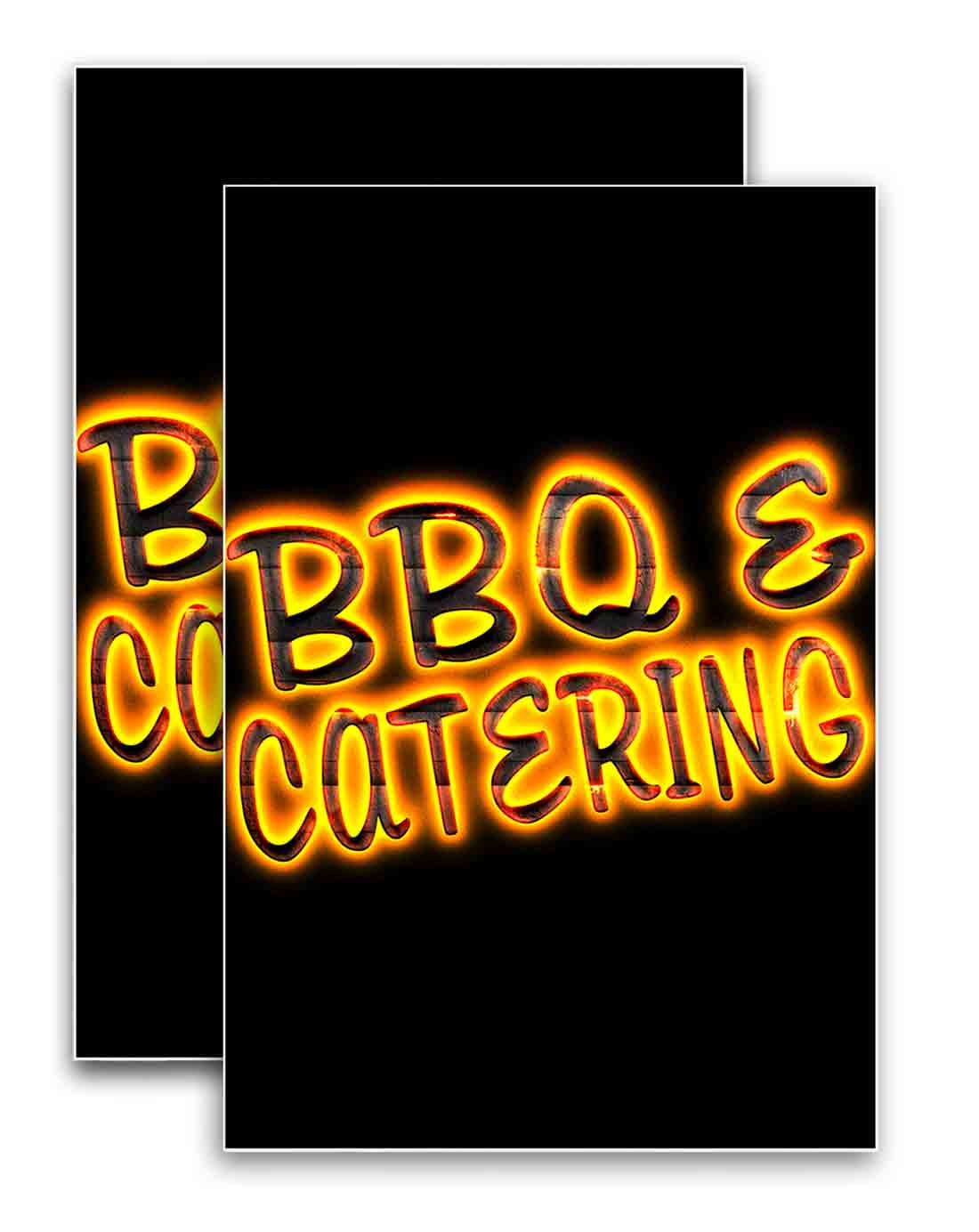 BBQ & Catering (24" X 36") Vinyl Decal Only (Pack of 2) |Sign|Sticker ...
